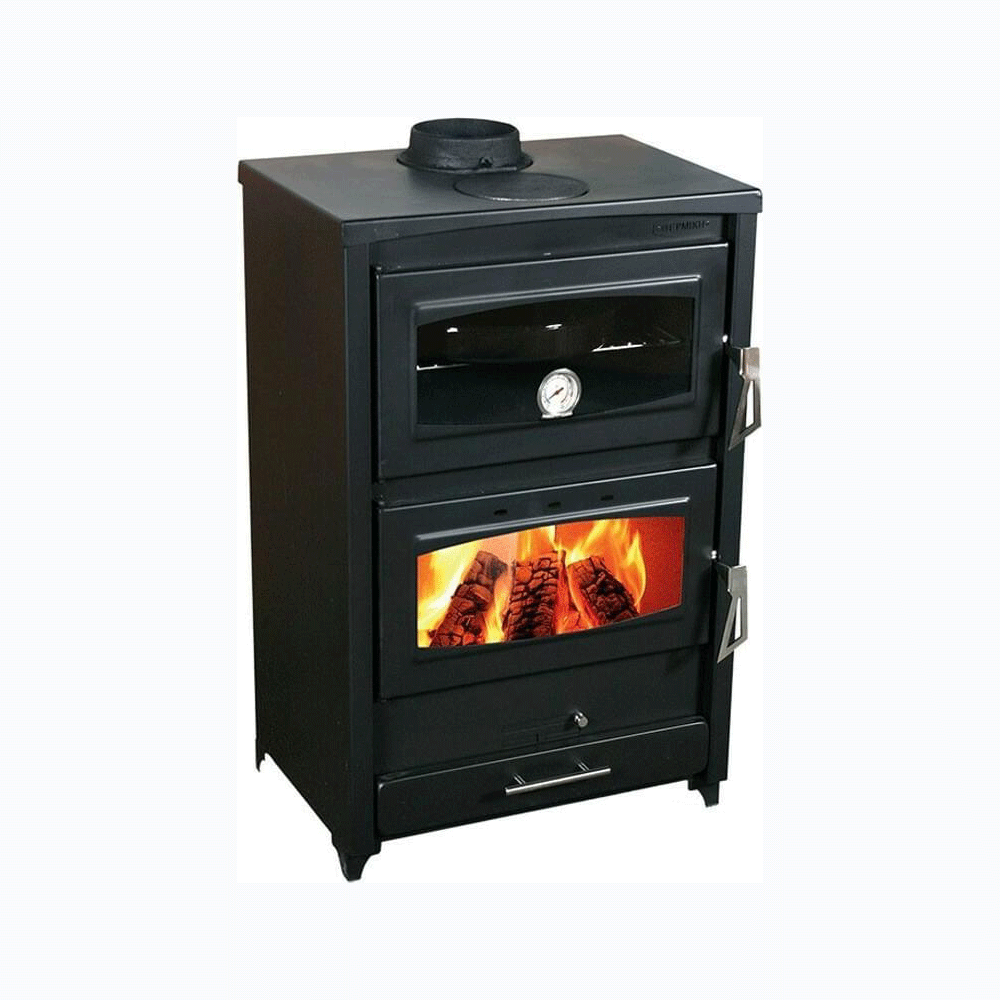 Thermiki ATS 90-30 Χαλύβδινη Ξυλόσομπα με Φούρνο 15.55kW Μαύρη - PAPSHOP.gr